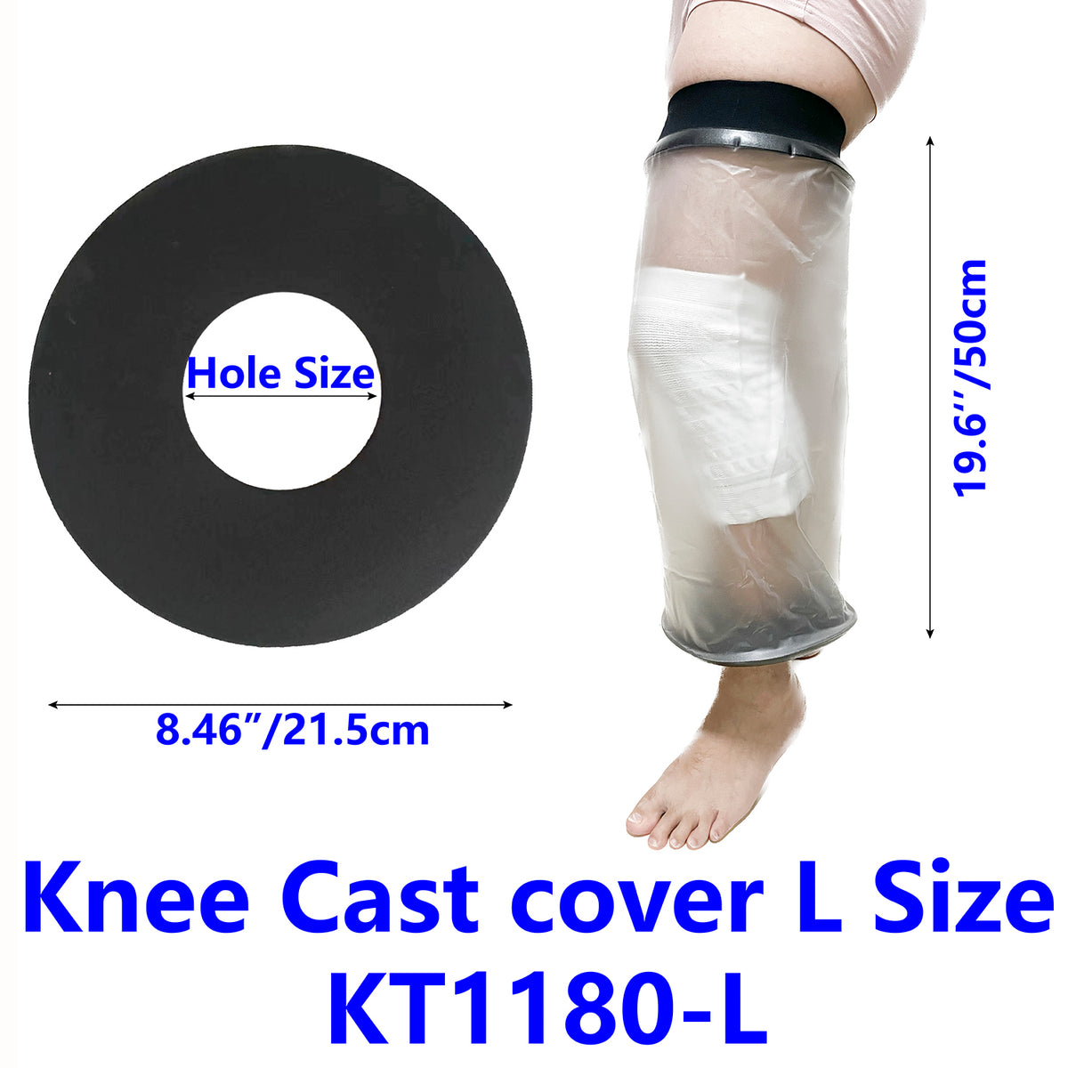 Adult Knee Cast Cover for Shower Large Size, Waterproof Knee Shower Pr ...